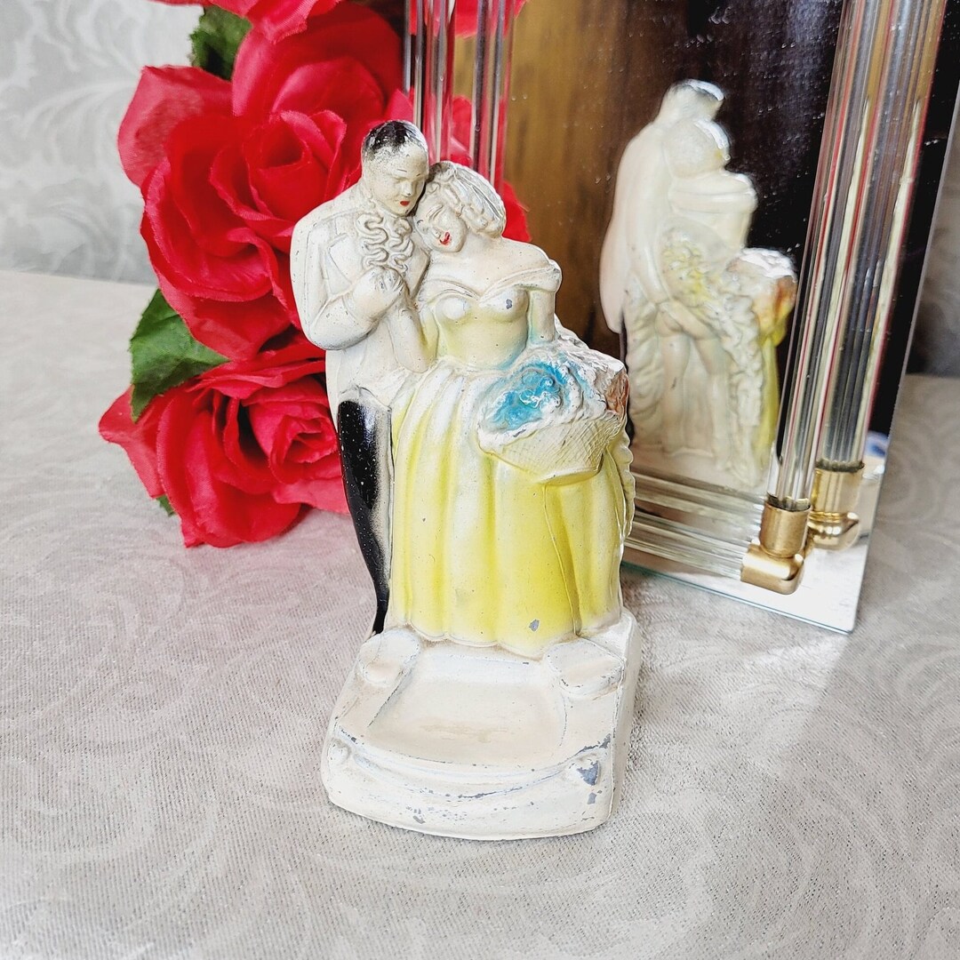 Vintage Risqué Naughty Couple Metal Figurine/trinket Dish/ashtray ...