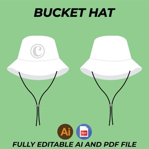 Custom Wearable Bucket Hats Digital Mockups Vector Adobe Illustrator ...