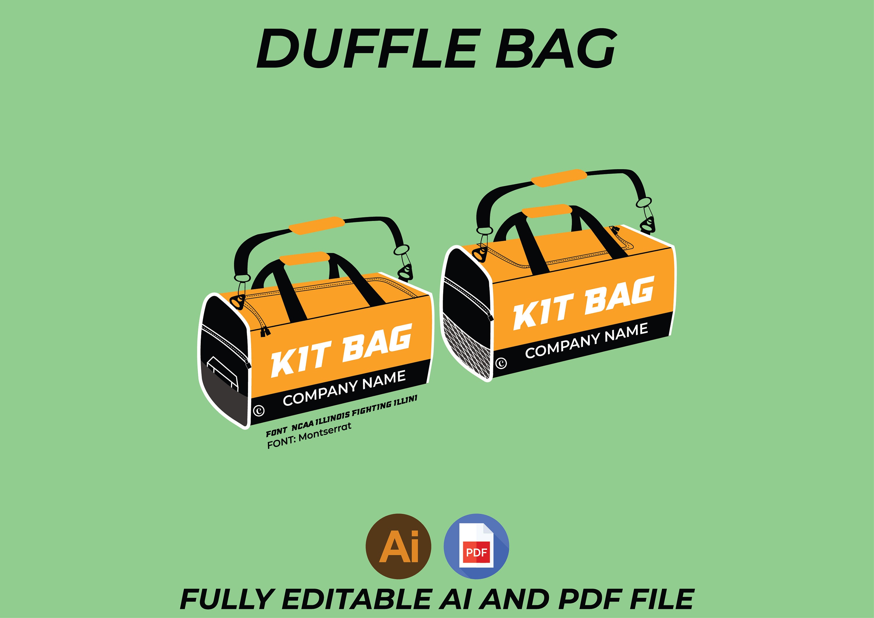 Duffle Bag Vector - Fashion Flat Sketch for Adobe Illustrator ...