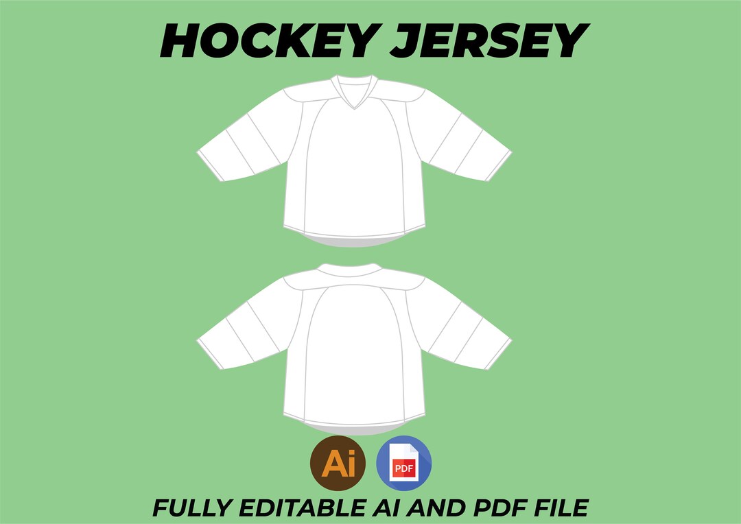 Custom Wearable Hockey Jersey Digital Mockups Vector Adobe Illustrator ...
