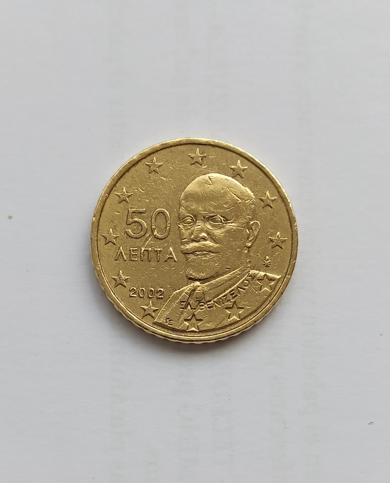 50 Euro Cent Griekenland 2002 Zeldzaam - Etsy Nederland
