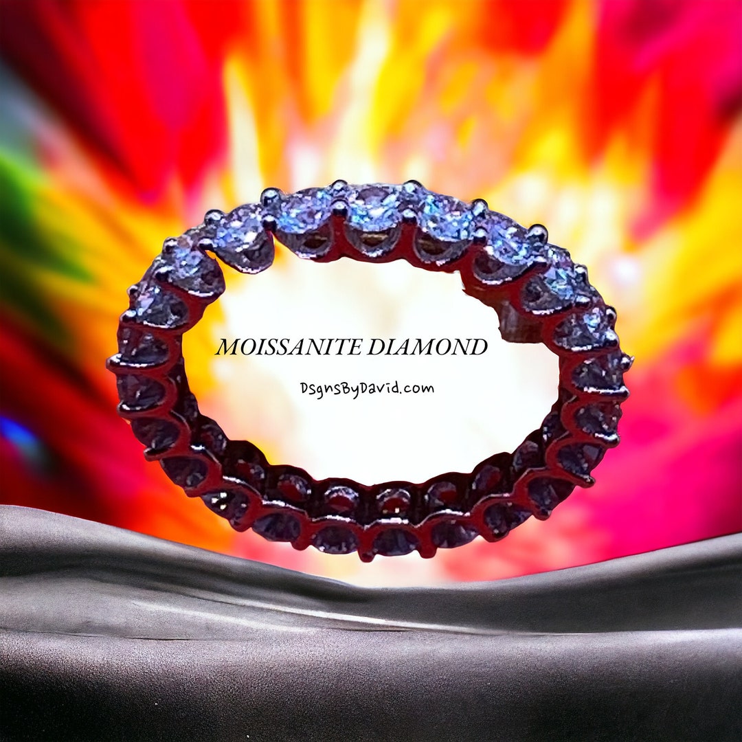 ETERNITY ICE BLUE Moissanite Diamond Ring - Etsy