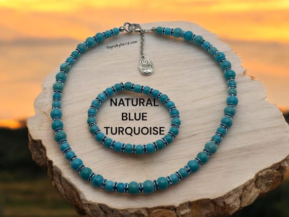 Turquoise necklace and bracelet set store