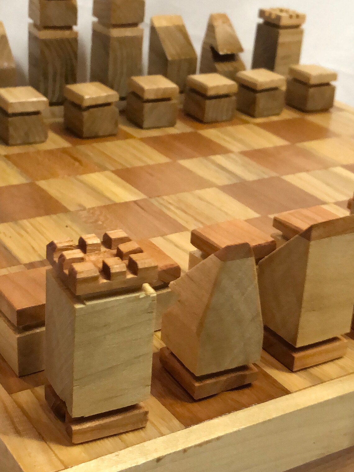 Chess/checker Set: Wooden Minimalistic - Etsy