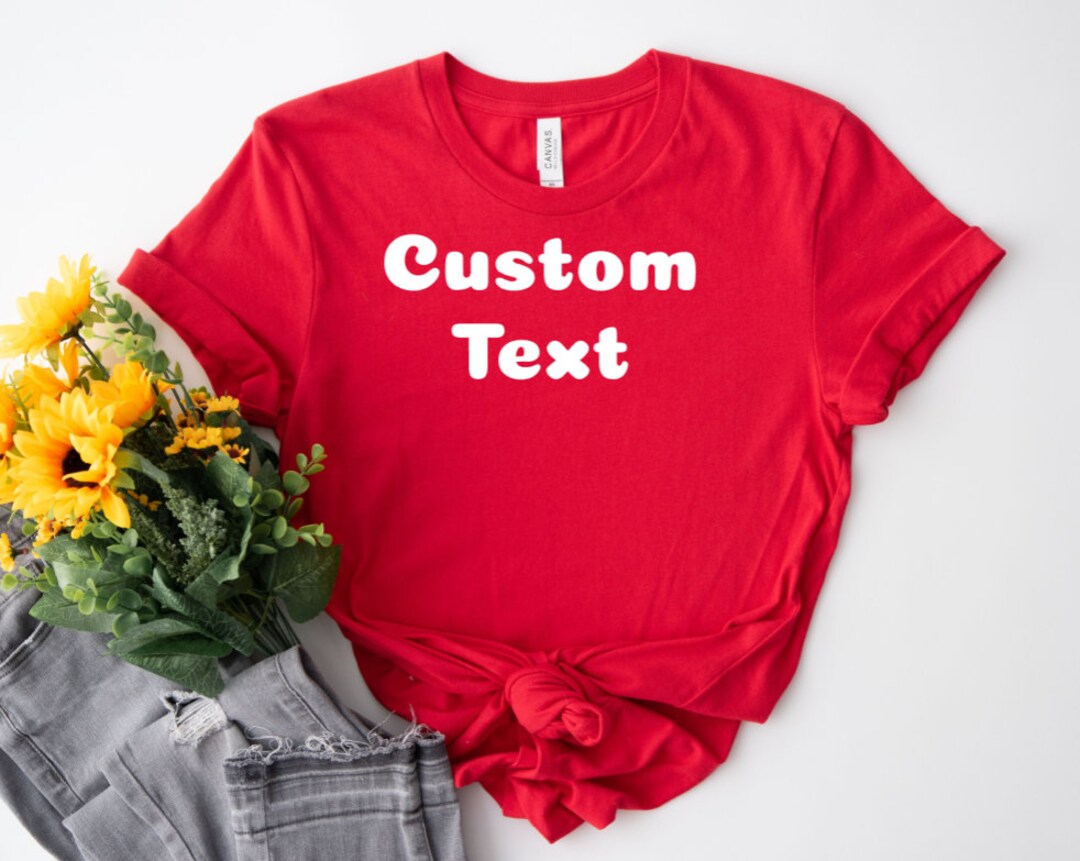 Heather Red Shirt Custom Text Coiny Font Make Your Own - Etsy