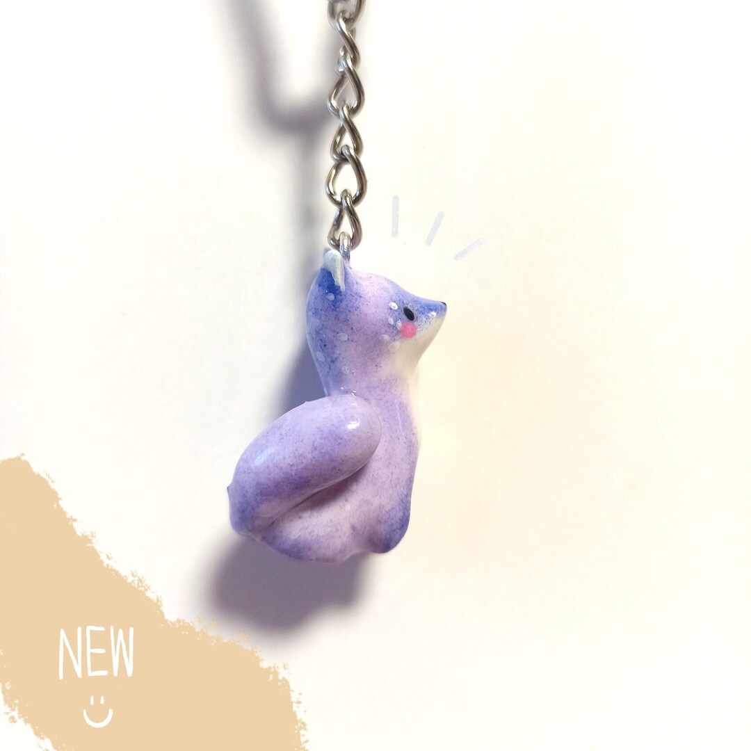 Fox Keychain, Arctic Fox night Sky, Cute Fox Pendant - Etsy
