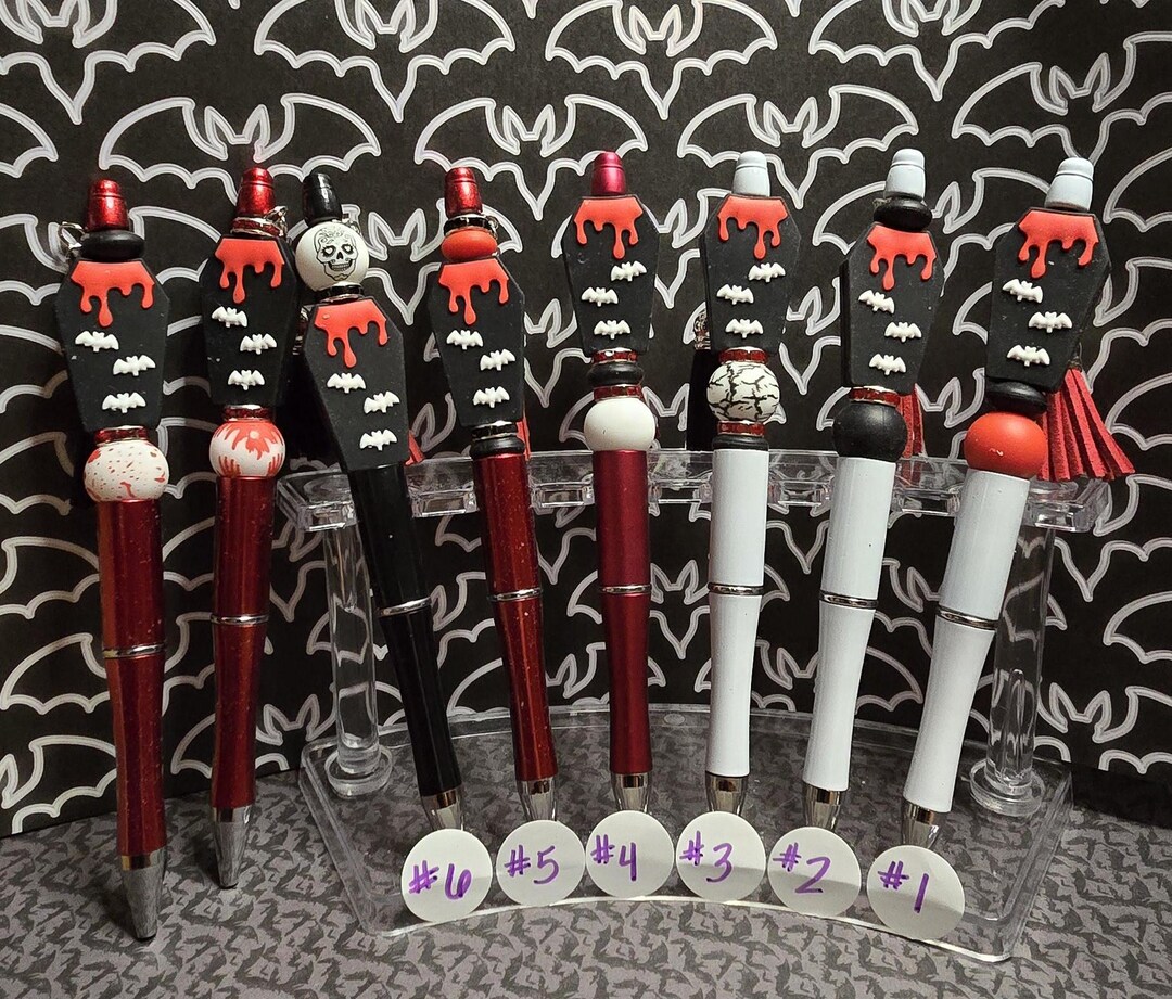 Bloody Coffins Beaded Halloween Pens Ball Point Inkwriting - Etsy