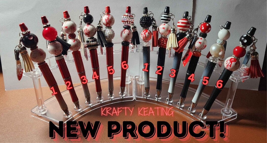 Bloody Pens || Beaded Pens || Spooky Season - Etsy