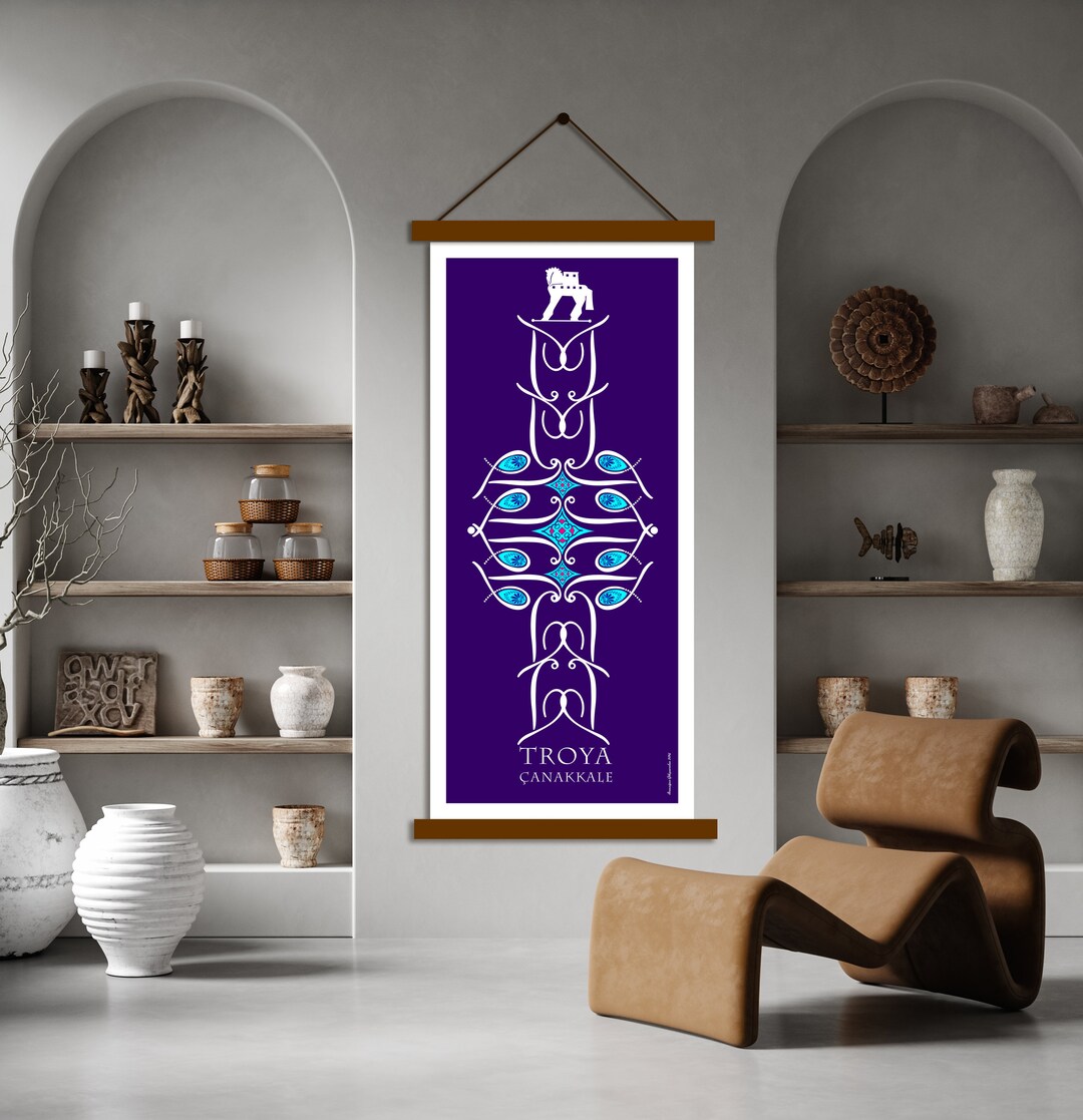 Troy Printable Wall Art, Navy Bluedecorative Wall Decor, Islamic Wall ...