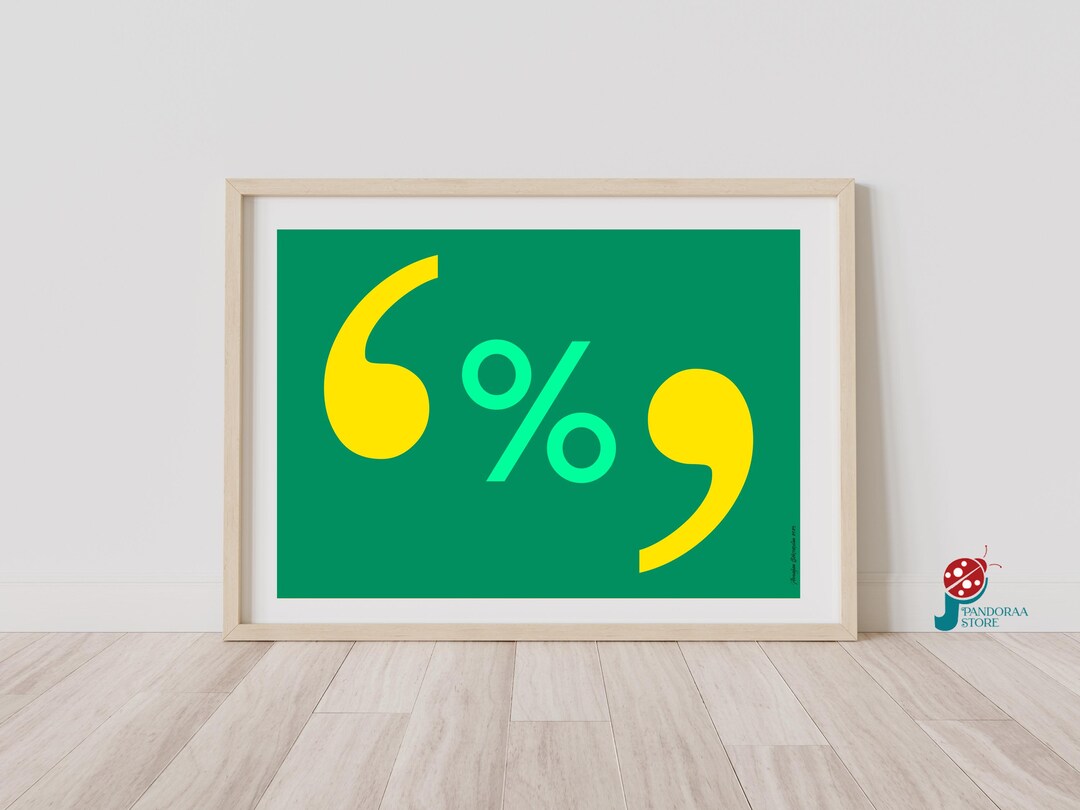 Quotation Mark Printable Wall Art | Green Typographic Wall Decor Print ...