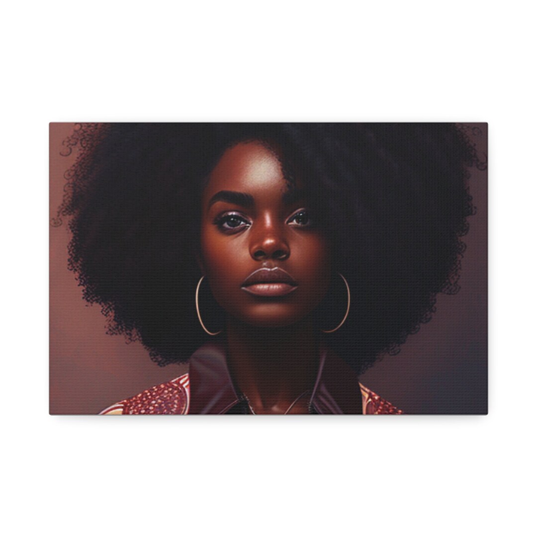 Black Woman Portrait Canvas: Chic and Stylish Home Accent, Canvas Art ...