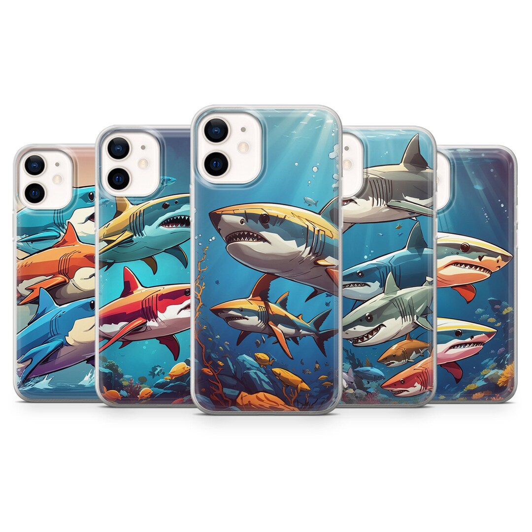 Ocean Shark Phone Case Sea Fish Teeth Cover for iPhone 16, 16 Pro, 16 ...