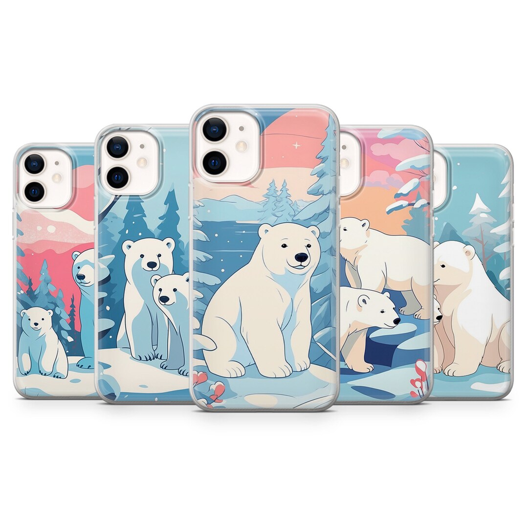 Polar Bear Phone Case Arctic Ice Animal Cartoon Cover for iPhone 16, 16 ...