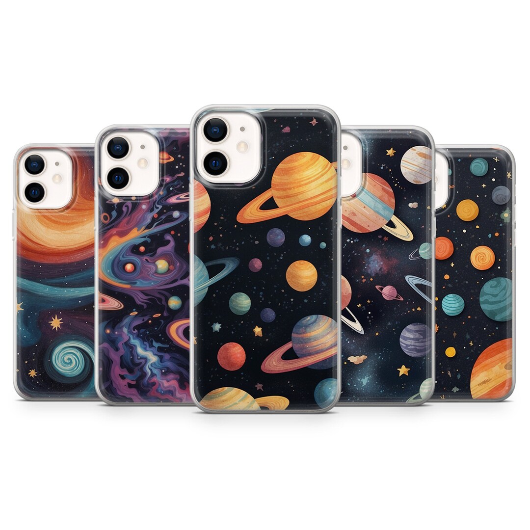 Galaxy Planets Phone Case Outer Space Cover for iPhone 15, 14, 13, 12 ...
