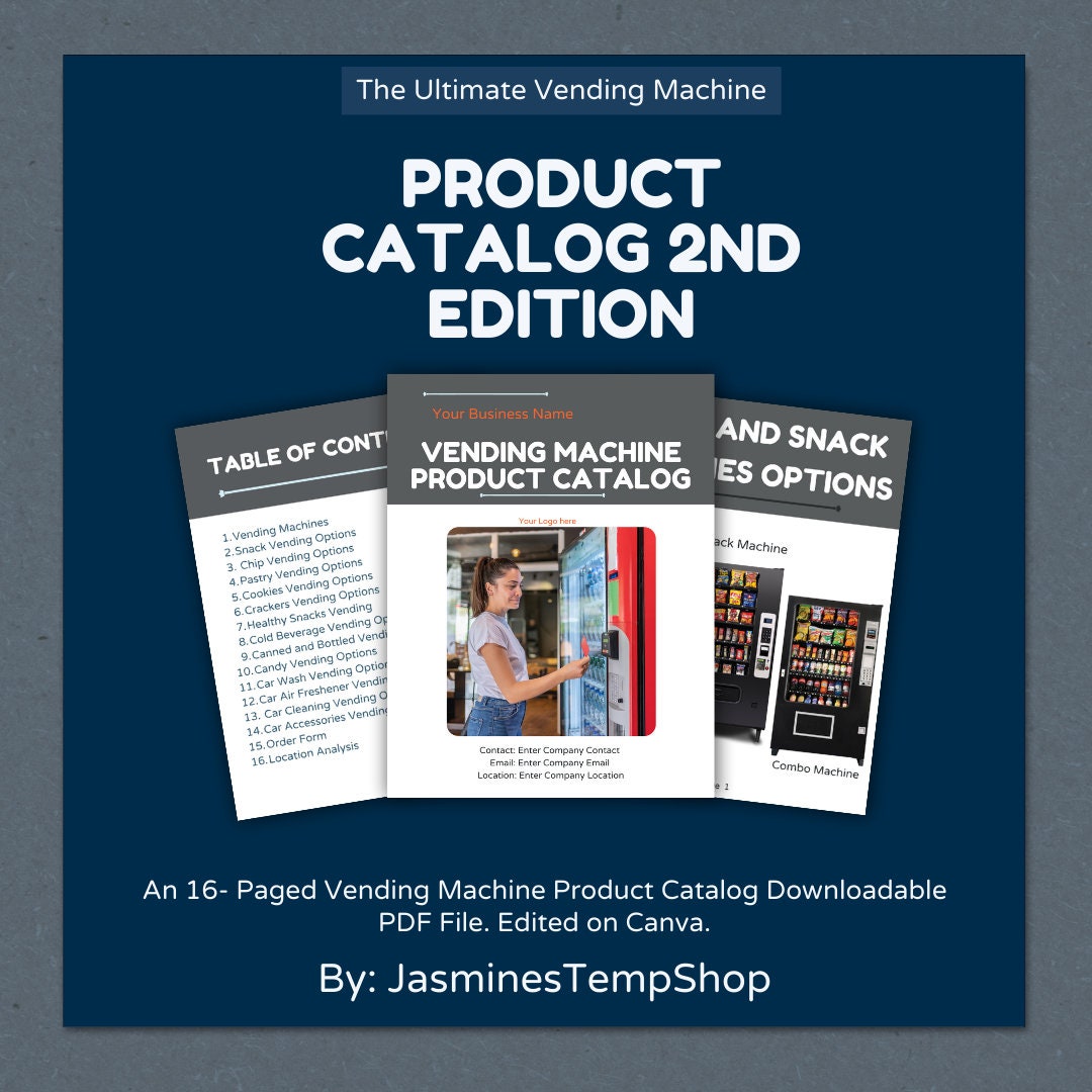 Vending Machine Product Catalog, Snacks and Drinks Catalog Grey - Etsy