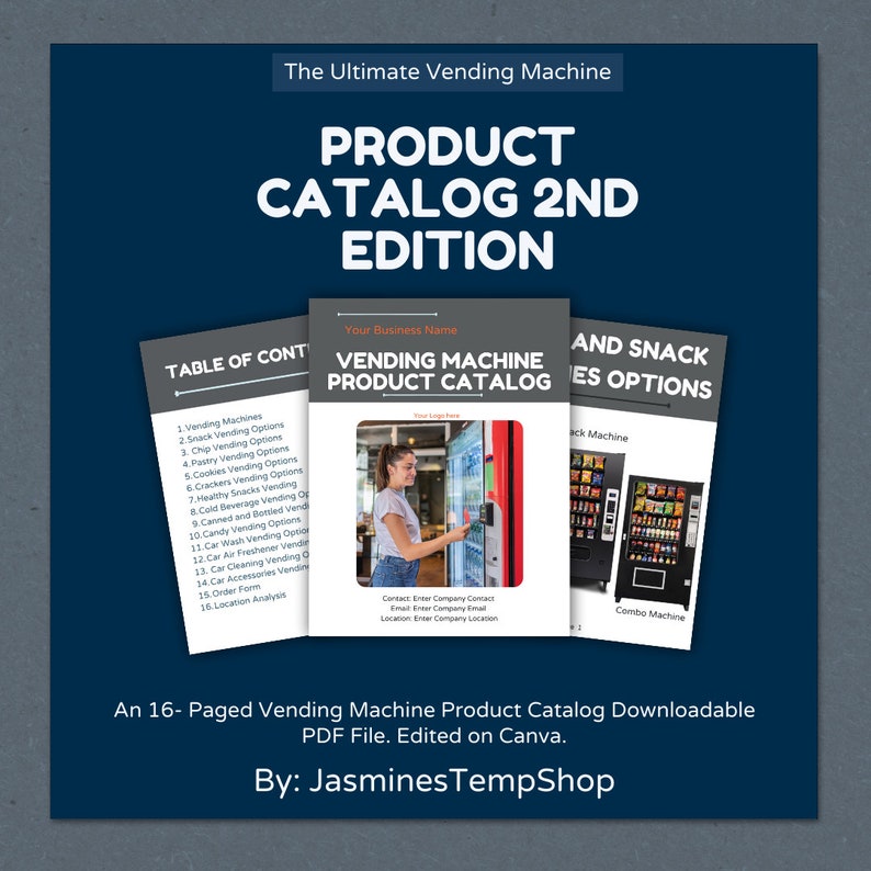 Vending Machine Product Catalog, Snacks and Drinks Catalog Grey - Etsy