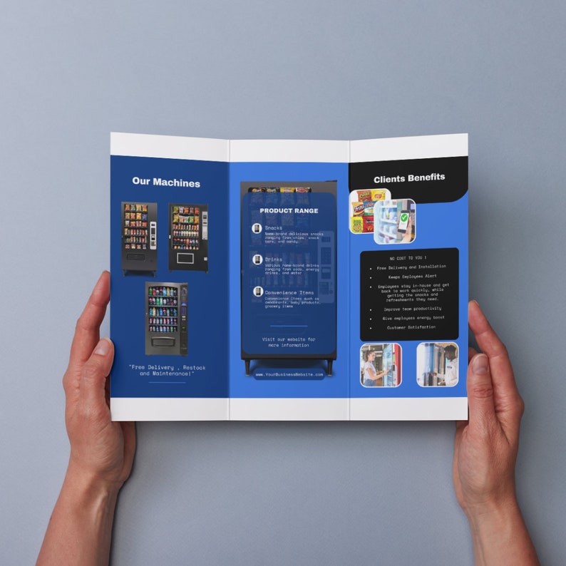 Customizable Vending Machine Business Brochure Blue| Canva Downloadable ...