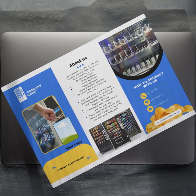 Customizable Vending Machine Business Brochure Blue| Canva Downloadable ...