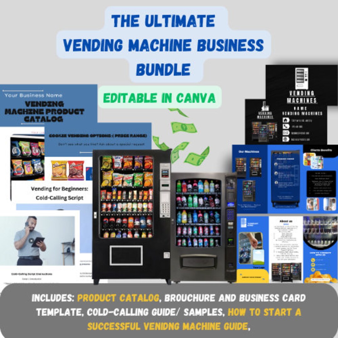 Vending Machine Bundle| Cold Calling Guide| Vending Business Card ...