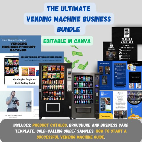Vending Machine Bundle| Cold Calling Guide| Vending Business Card ...
