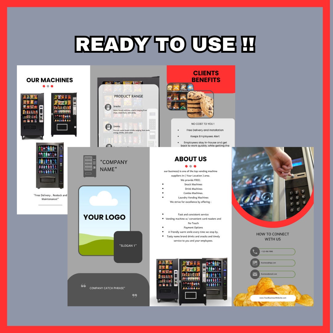 Customizable Vending Machine Business Cards | Vending Machine Brochure ...