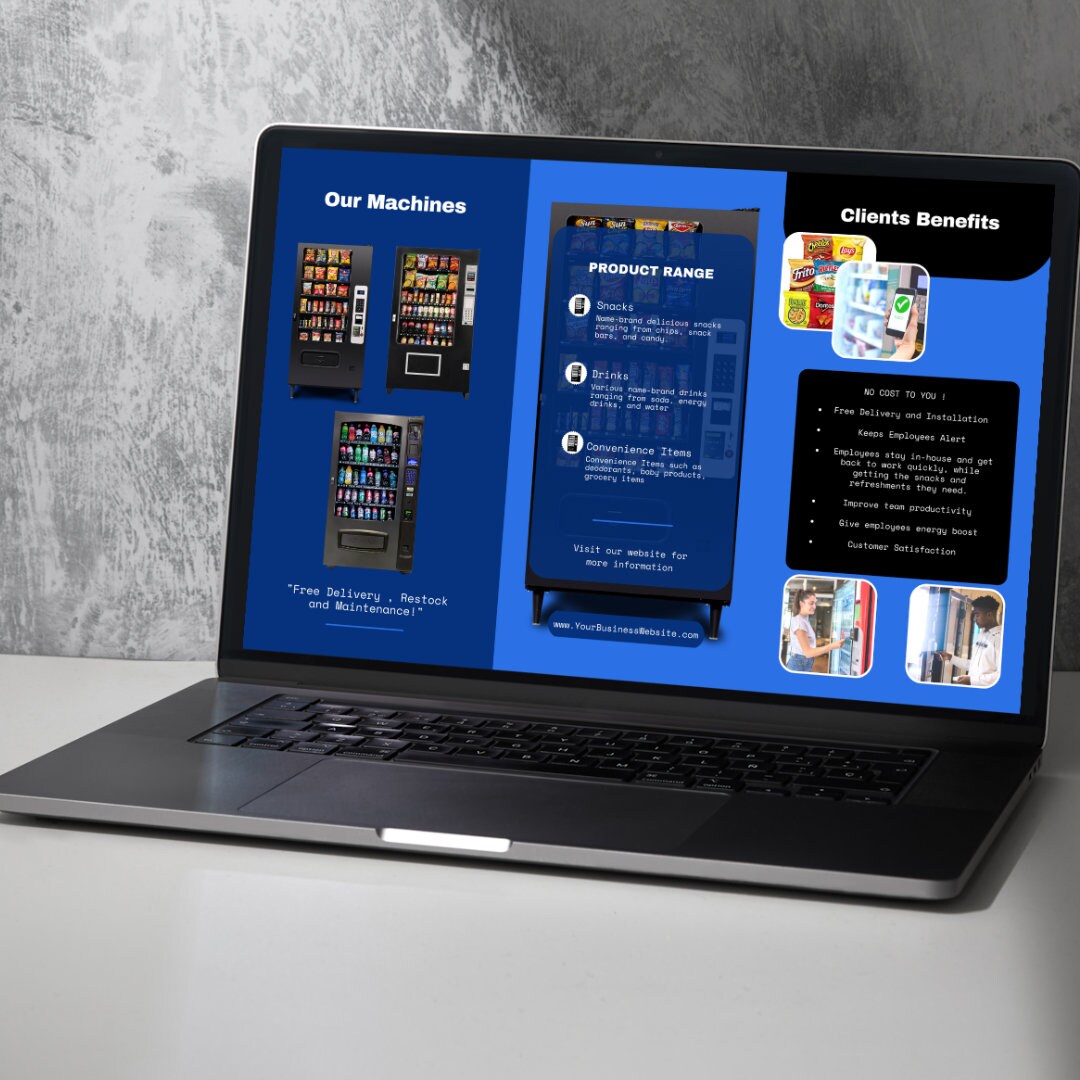 Customizable Vending Machine Business Brochure Blue| Canva Downloadable ...