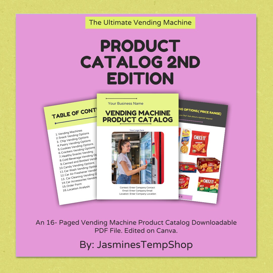 Vending Machine Product Catalog, Snacks and Drinks - Etsy