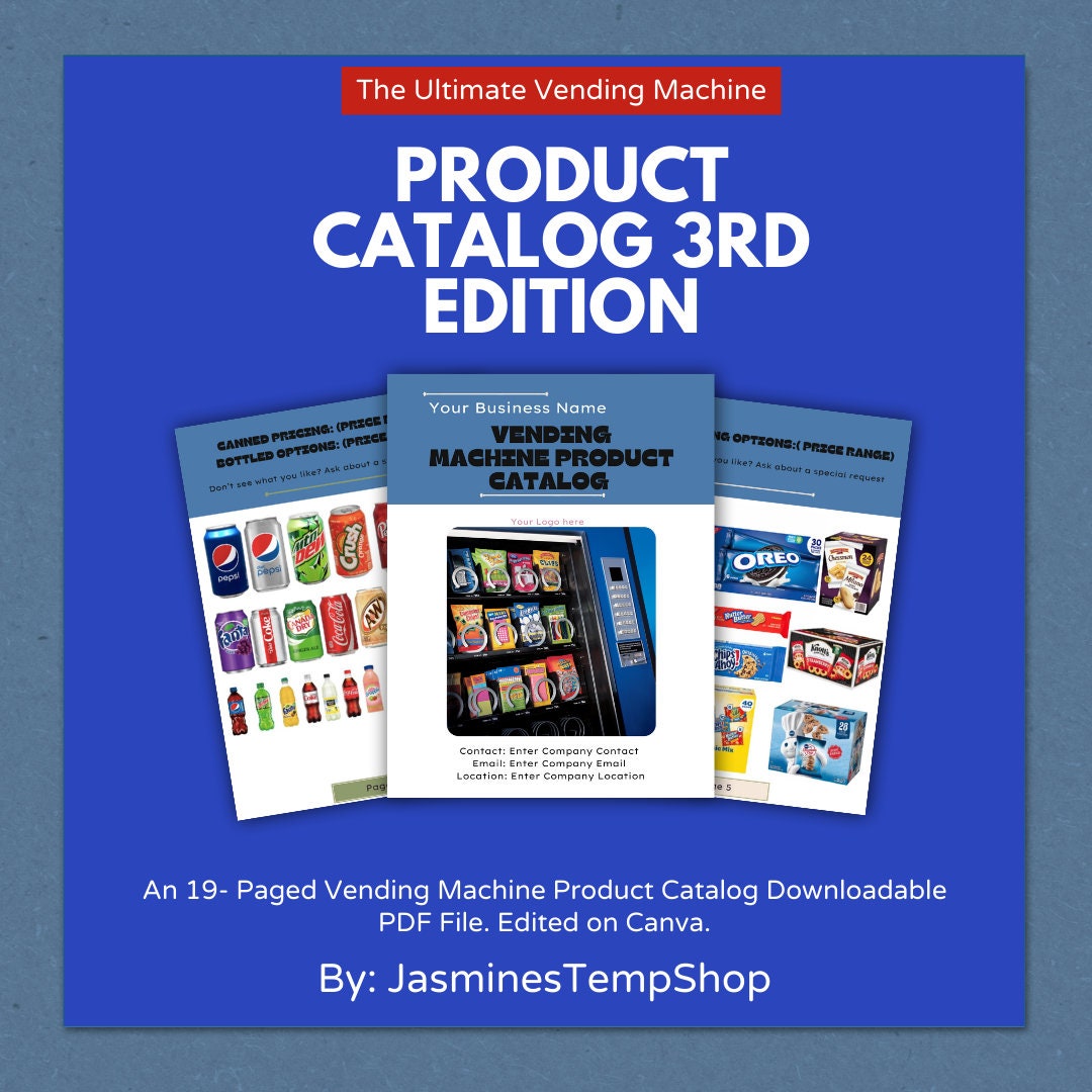 Customizable Vending Machine Product Catalog - Etsy