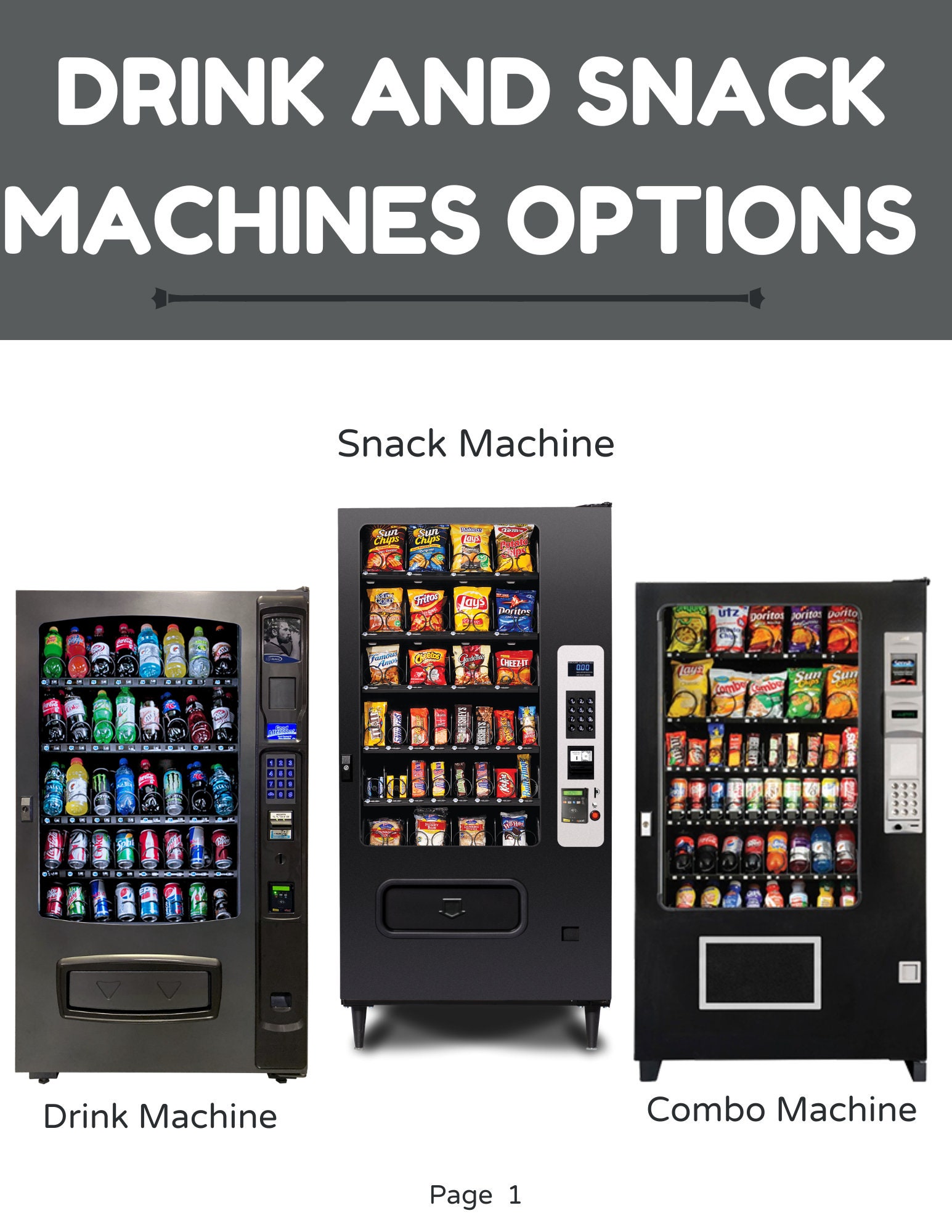 Vending Machine Product Catalog, Snacks and Drinks Catalog Grey - Etsy