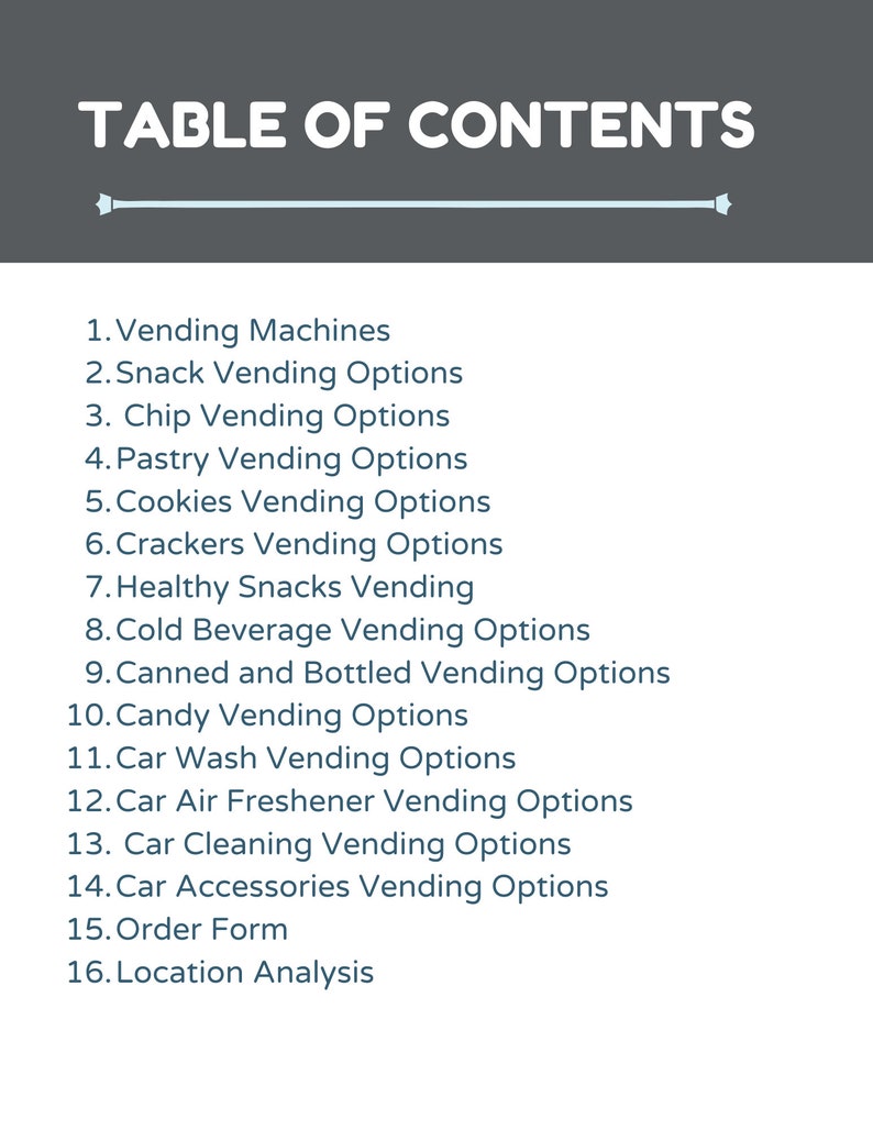 Vending Machine Product Catalog, Snacks and Drinks Catalog Grey - Etsy