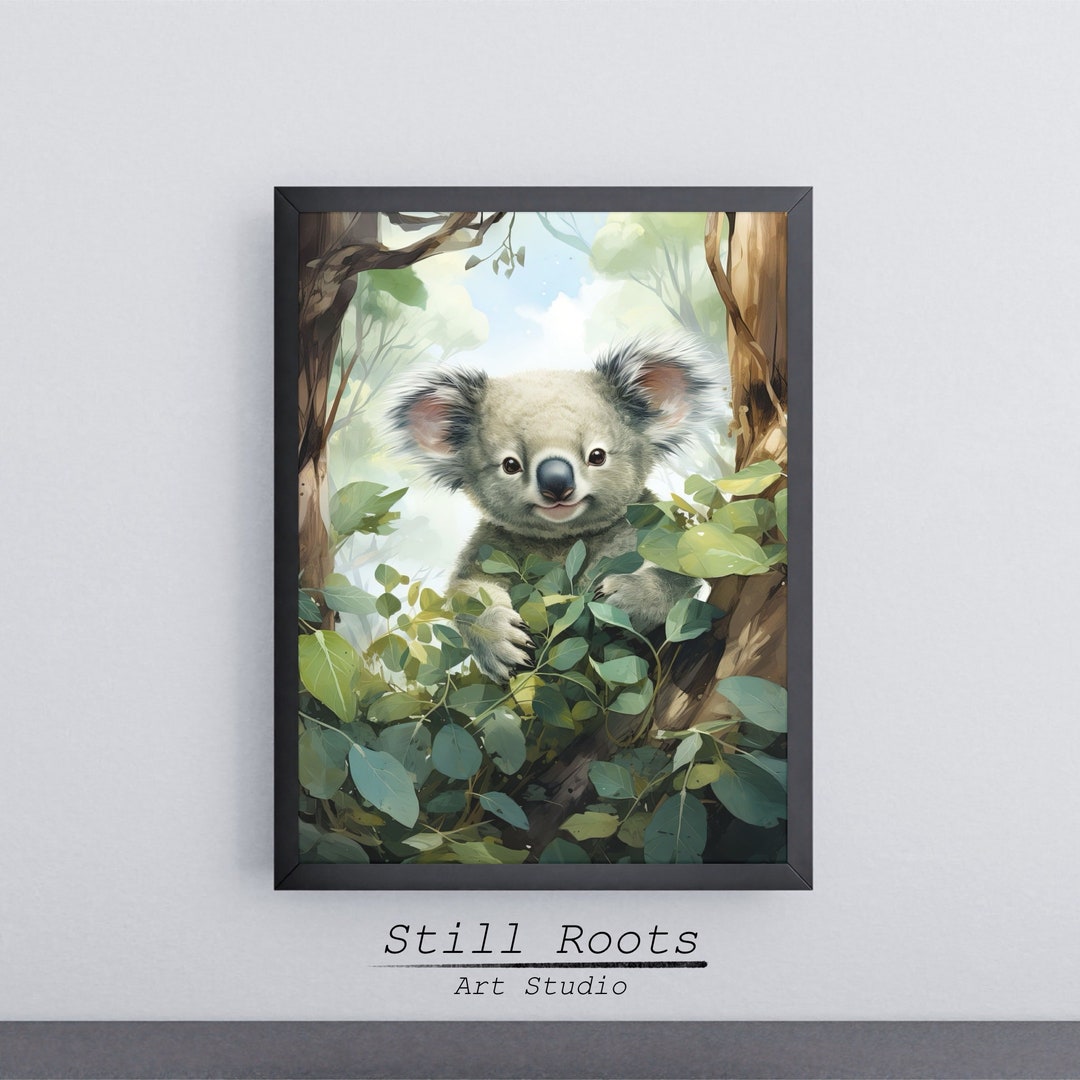 Watercolor Koala Wall Art, Watercolor Wall Art, Koala Wall Art ...