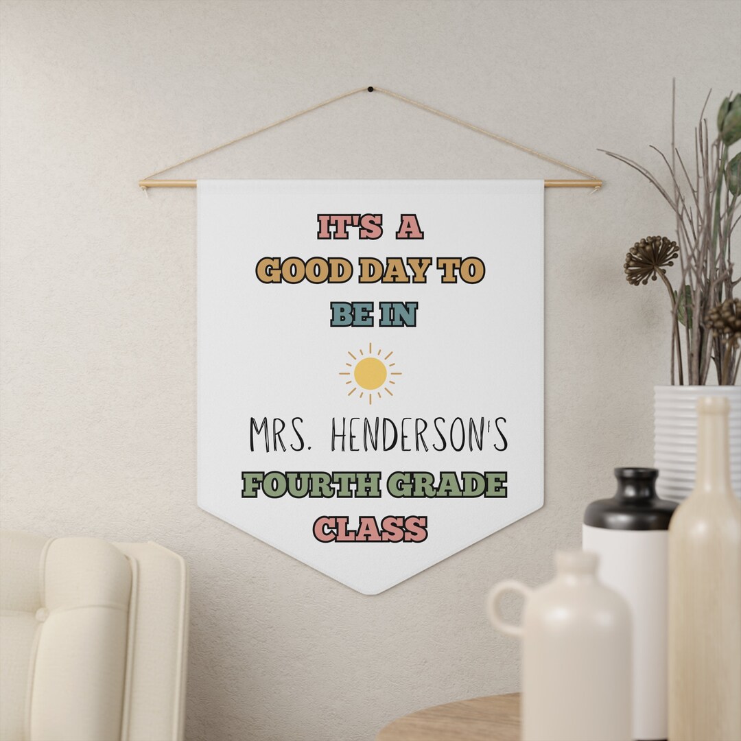 Personalized Fourth Grade Teacher Door Hanger Classroom Banner Back to ...