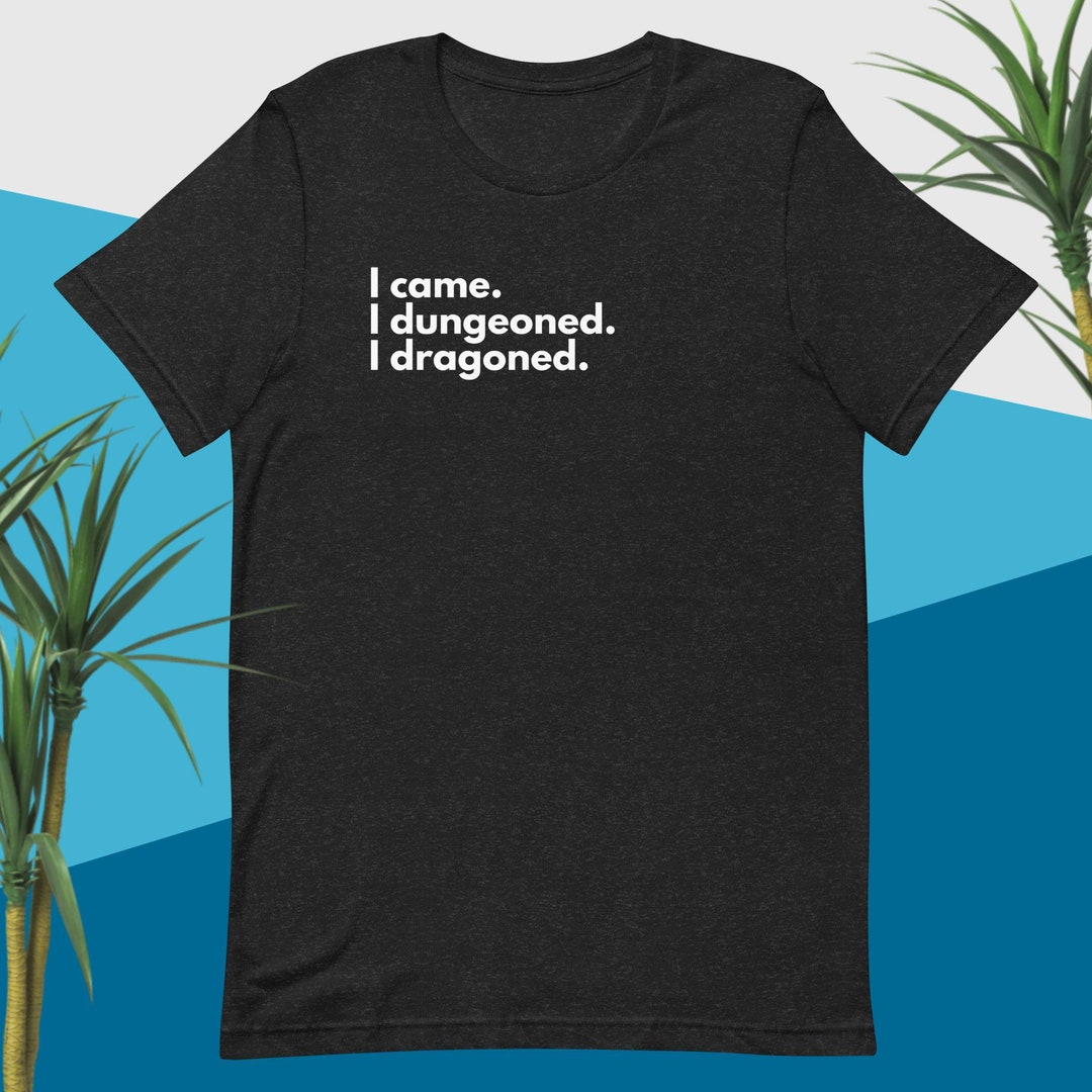 Funny DND Shirt I Came, I Dungeoned, I Dragoned Shirt for Tabletop ...