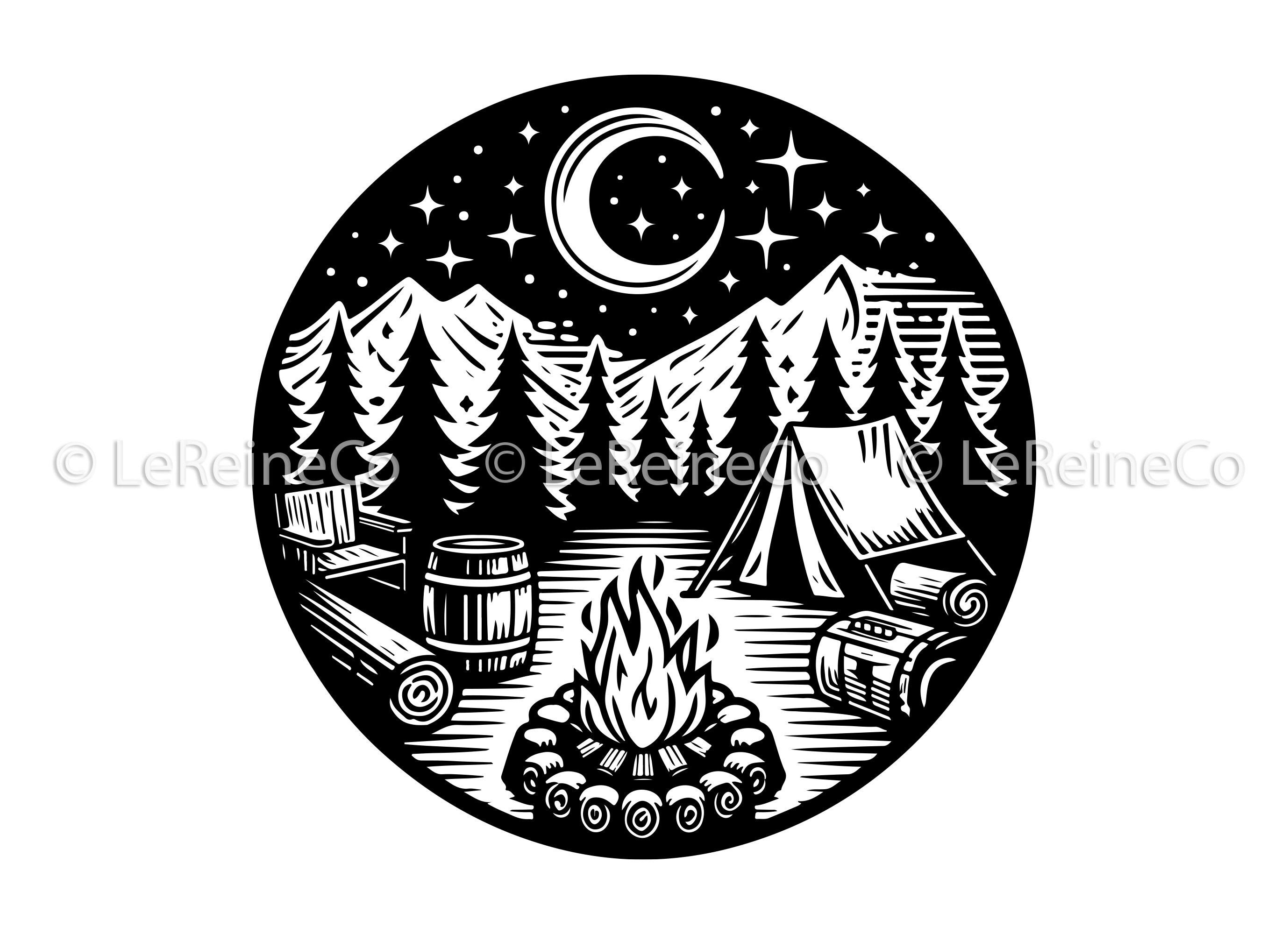 Camping Vector, Camp Fire Vector Clipart, Campers Design, Camping Tent ...