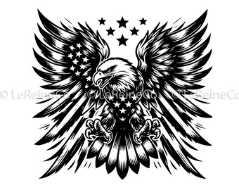 Eagle Head With USA Flag Svg, Patriotic PNG Clipart Vector Image, 4th ...