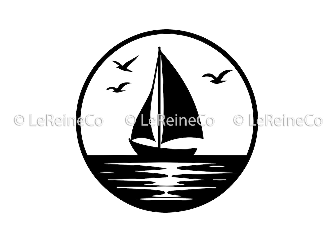 Sailboat Silhouette, Sailboat Svg Design, Sailboat Clipart Vector ...