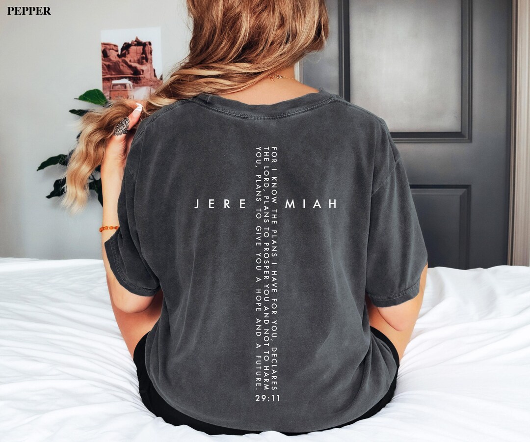 Jeremiah 29:11 Bible Verse Shirt, Hope and a Future Faith Tee ...