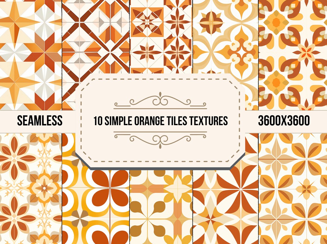 Orange Ceramic Tiles Digital Texture, Seamless Ceramic Tile Wallpaper ...
