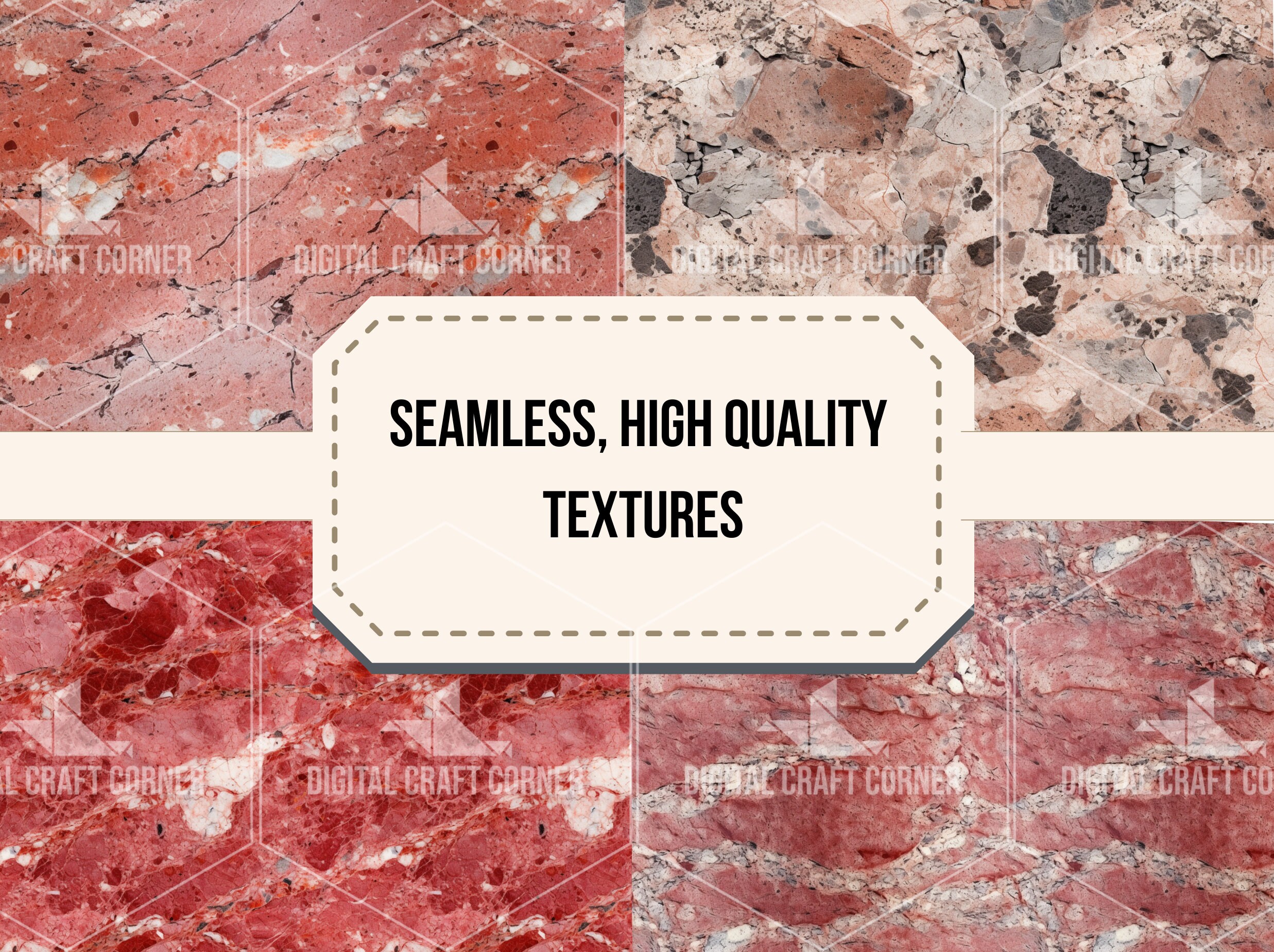 Granite Seamless Textures, Natural Stone Patterns Pack, Realistic Stone ...