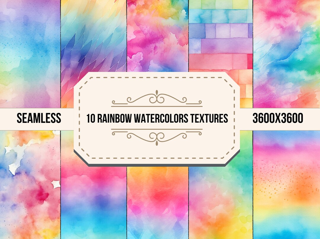 Rainbow Watercolor Digital Textures, Watercolor Wallpaper, Watercolor ...