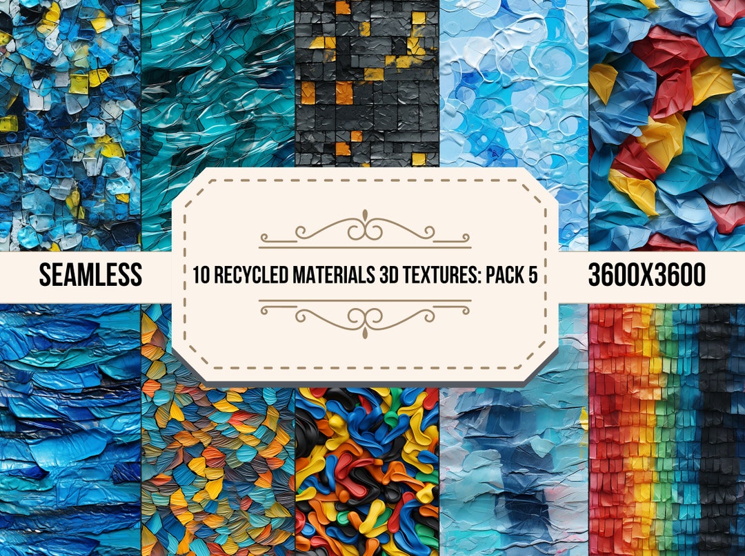3d Recycled Materials Seamless Texture, Scrapbooking Paper, Printable ...