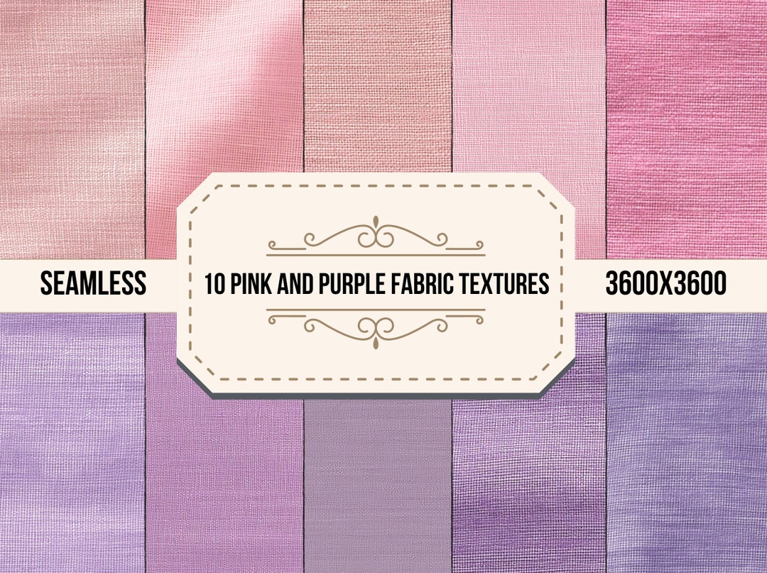 Pink Linen Fabric Digital Texture, Pink and Purple Seamless Patterns ...