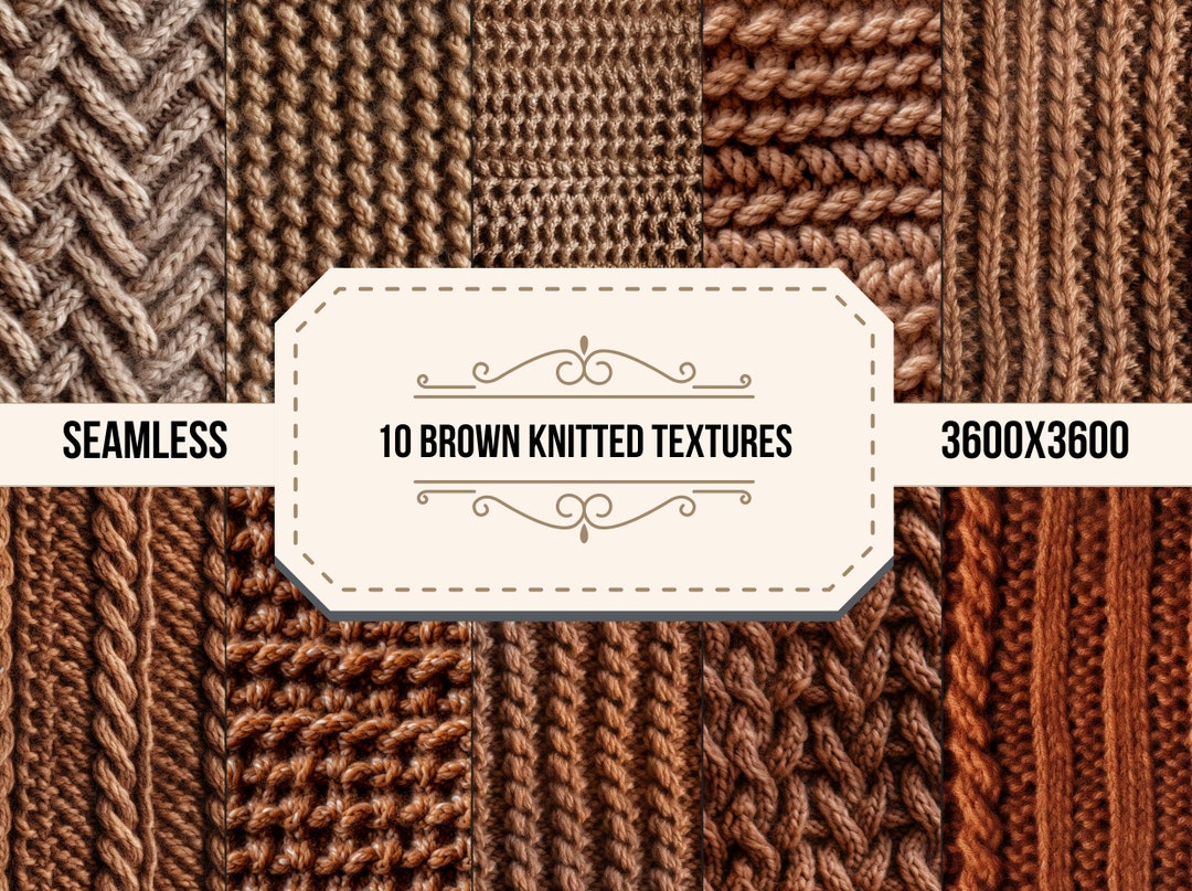 Brown Knitted Textures Digital Paper Pack, Cozy Sweater Digital Texture ...