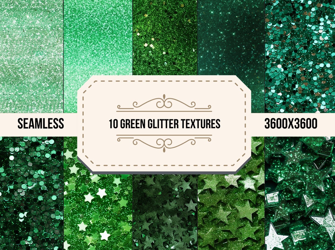 Green Glitter Textures Pack, Christmas Digital Texture, Winter Seamless ...