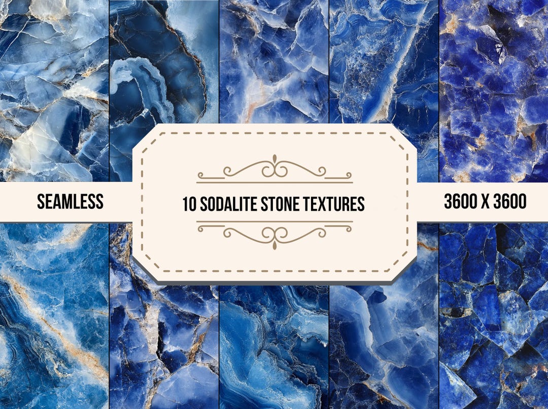 Deep Blue Sodalite Seamless Textures, Natural Stone Pattern, Elegant ...