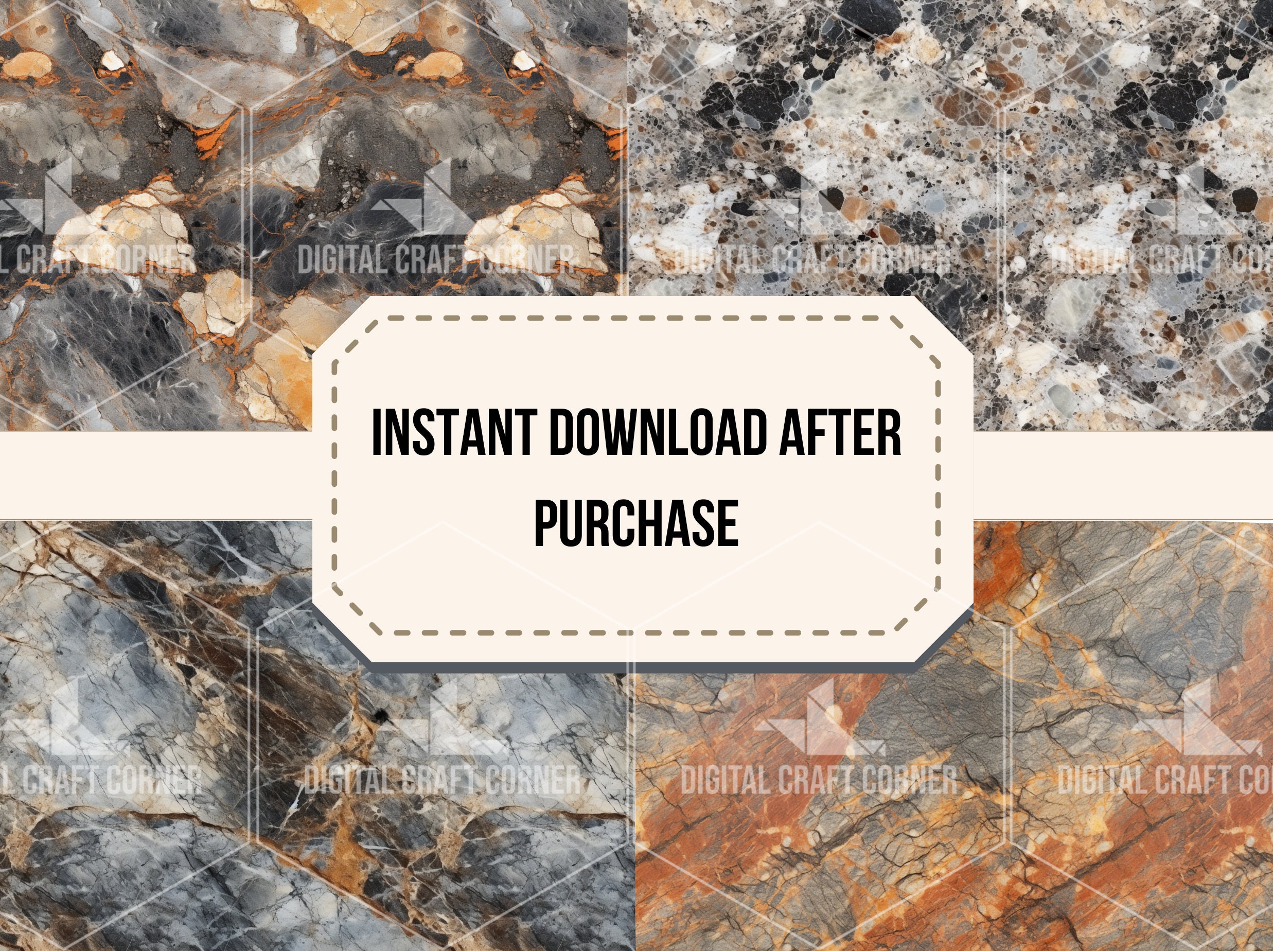 Granite Seamless Textures, Natural Stone Patterns Pack, Realistic Stone ...