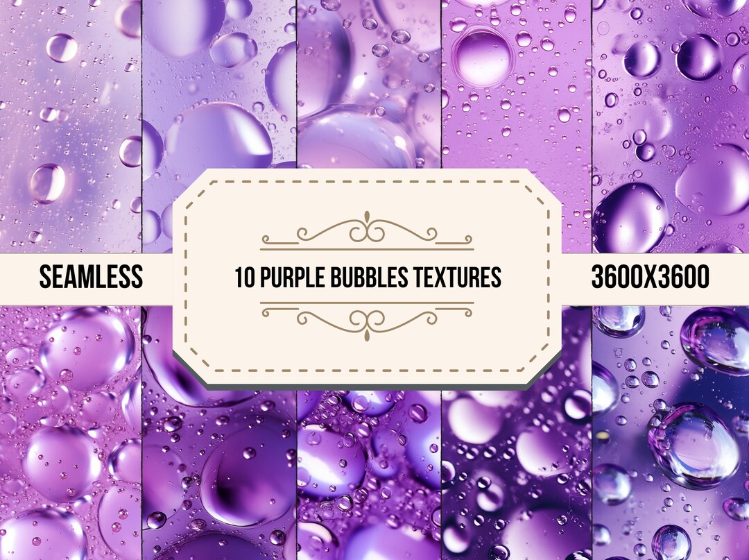 Purple Bubbles Textures Digital Paper Pack, Air Bubbles Purple Digital ...