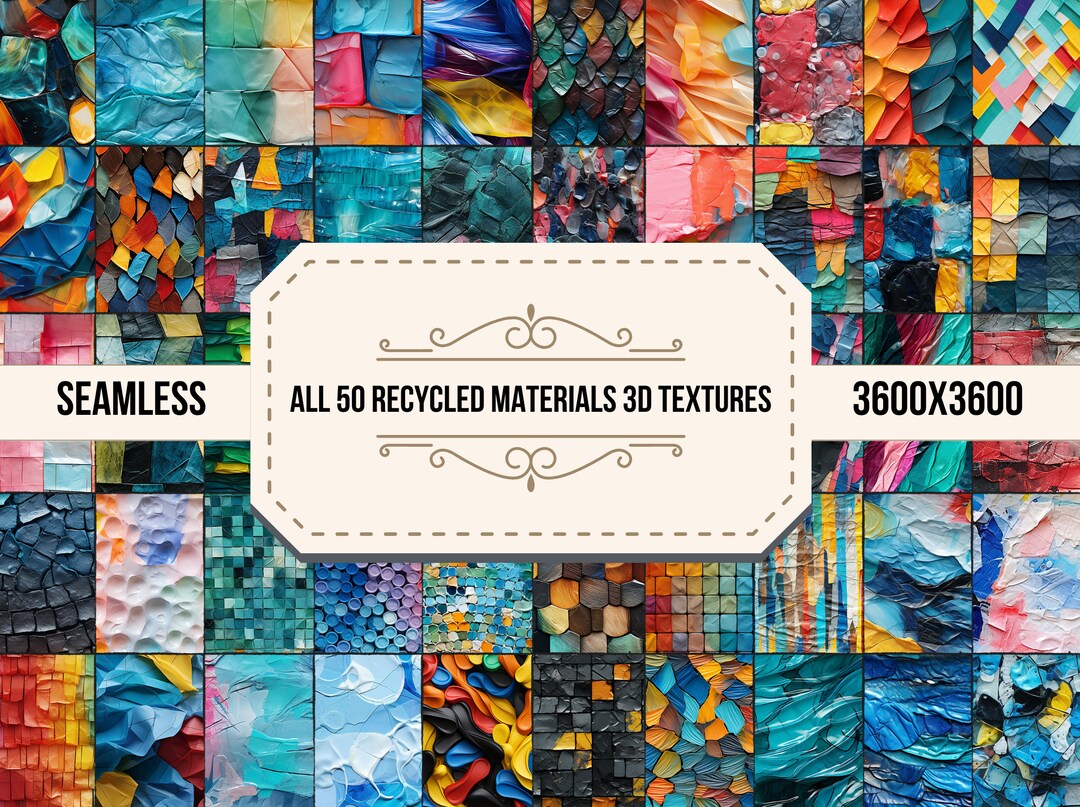3d Recycled Materials Seamless Texture, Scrapbooking Paper, Printable ...