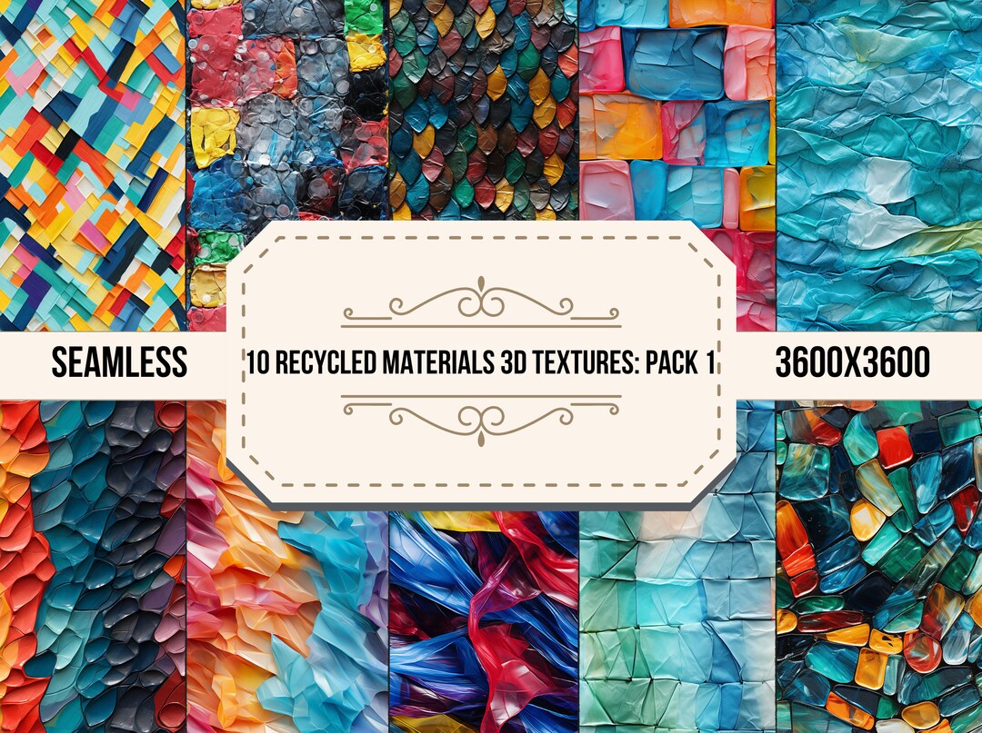 3d Recycled Materials Seamless Texture, Scrapbooking Paper, Printable ...