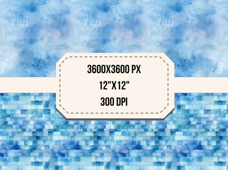 Blue Watercolor Digital Textures, Watercolor Paper, Watercolor Seamless ...